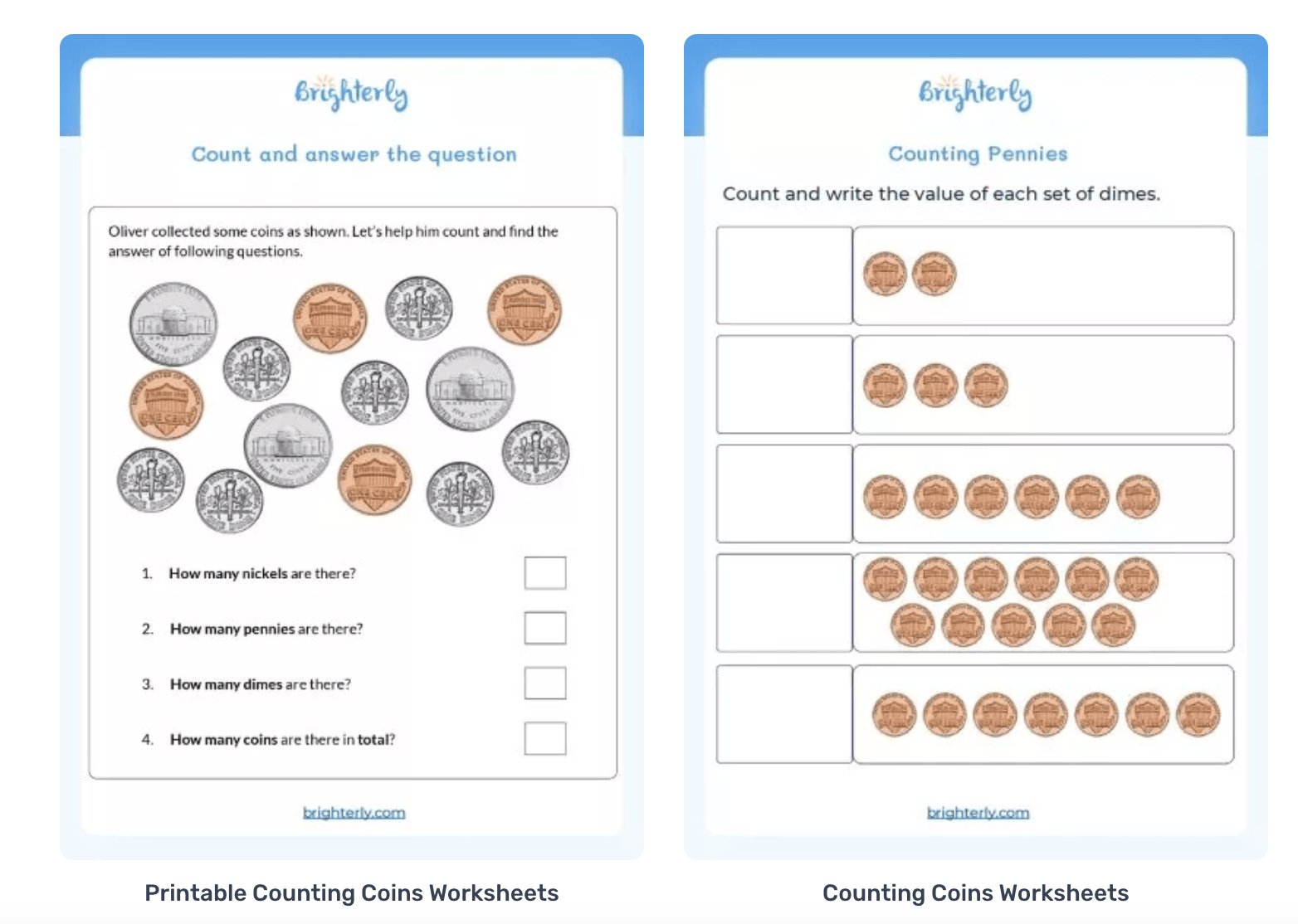 Free Coin Counting Worksheets