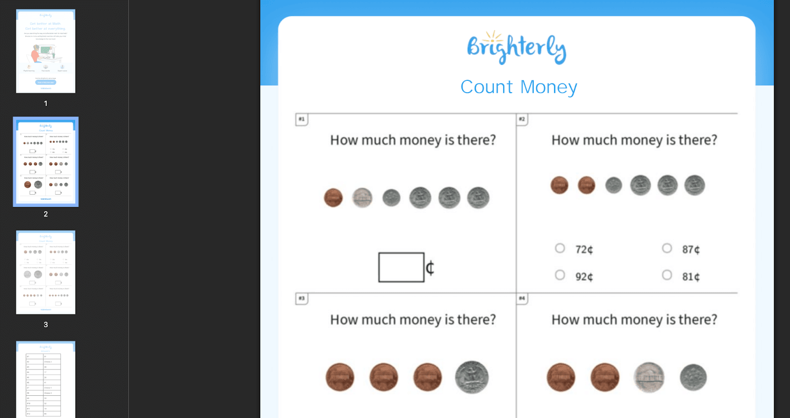 Free Money Worksheets 2nd Grade [PDF] Brighterly.com