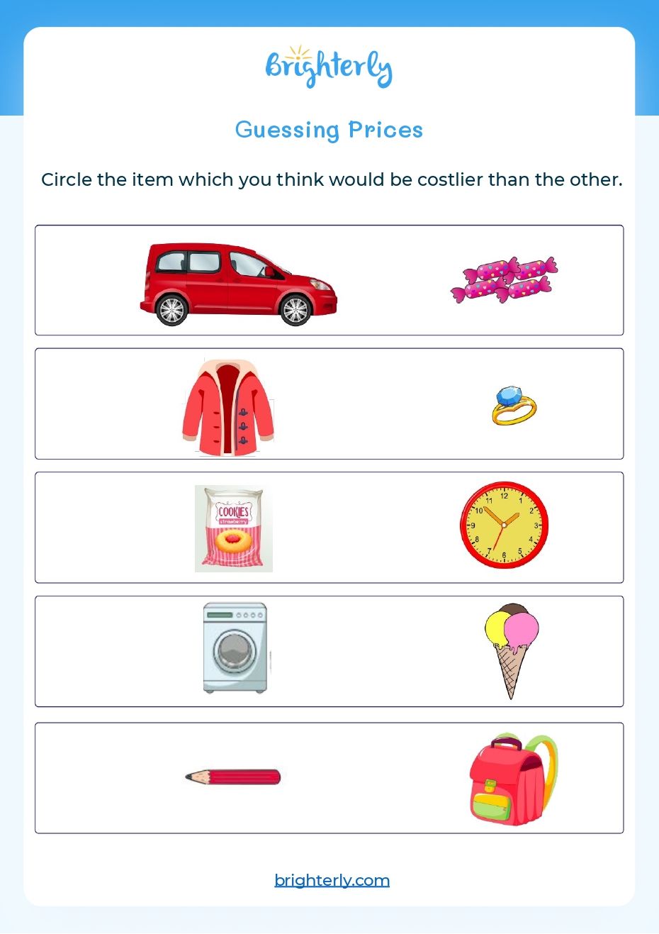 Free Printable Money Worksheets for 1st Grade - Brighterly.com