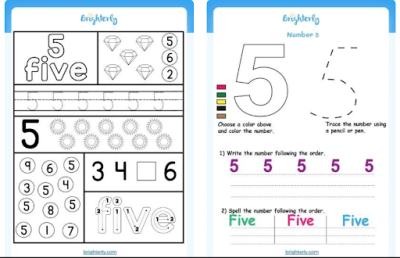 Number 5 worksheets [PDFs]