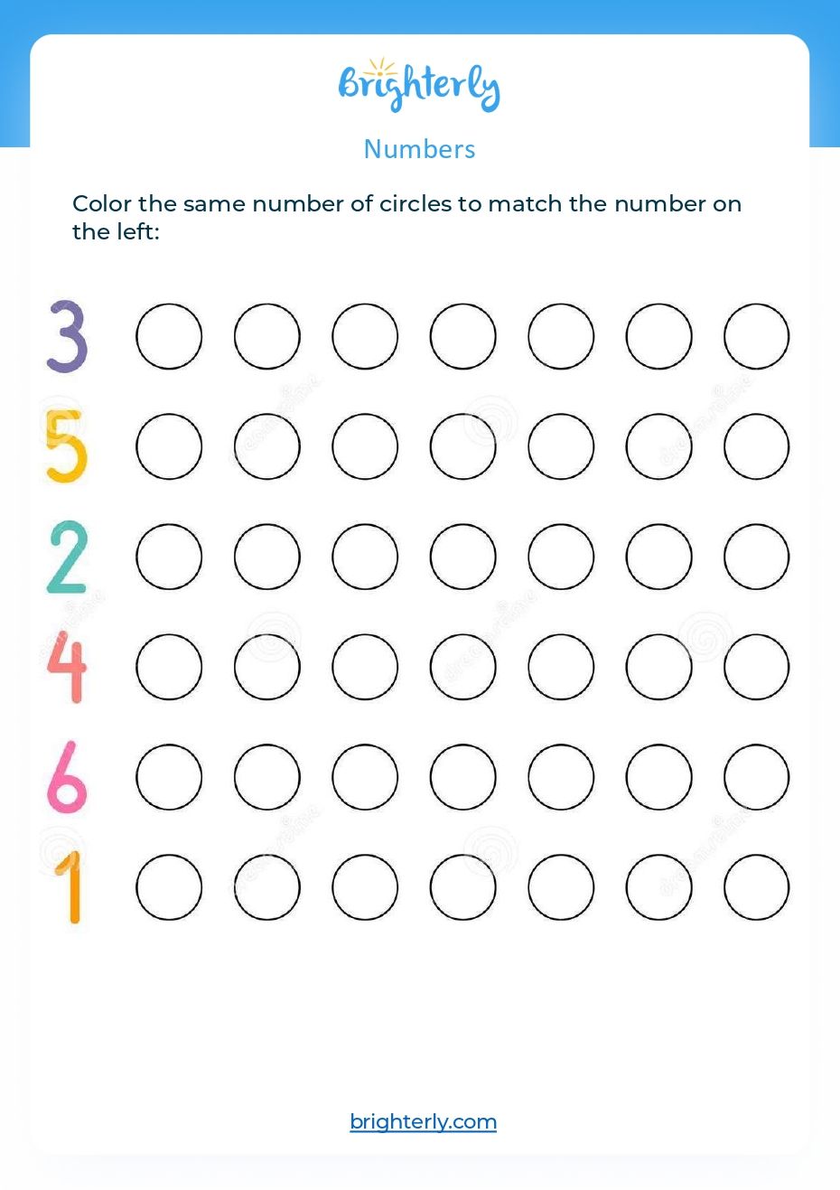 Number Worksheets for Preschool | Pre-K Number Worksheets | Brighterly