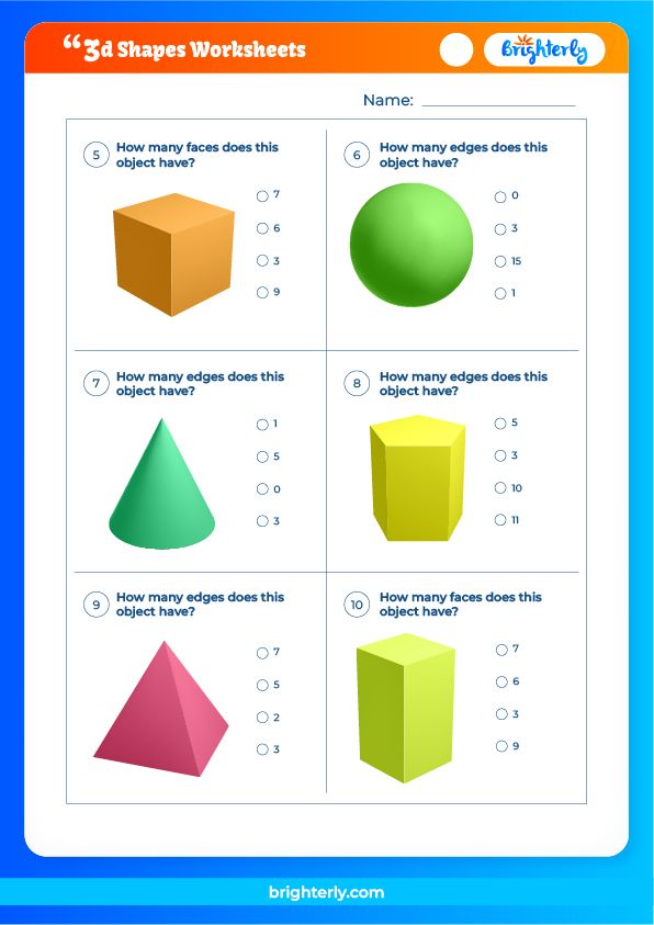 Free Printable 3D Shapes Worksheet for Kids [PDFs] Brighterly.com