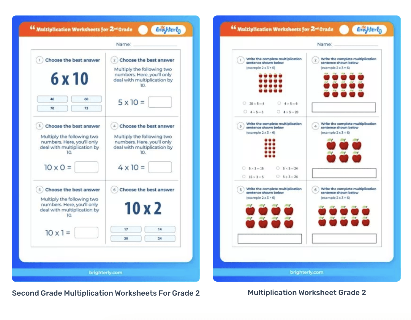 Multiplication Worksheets Grade 2