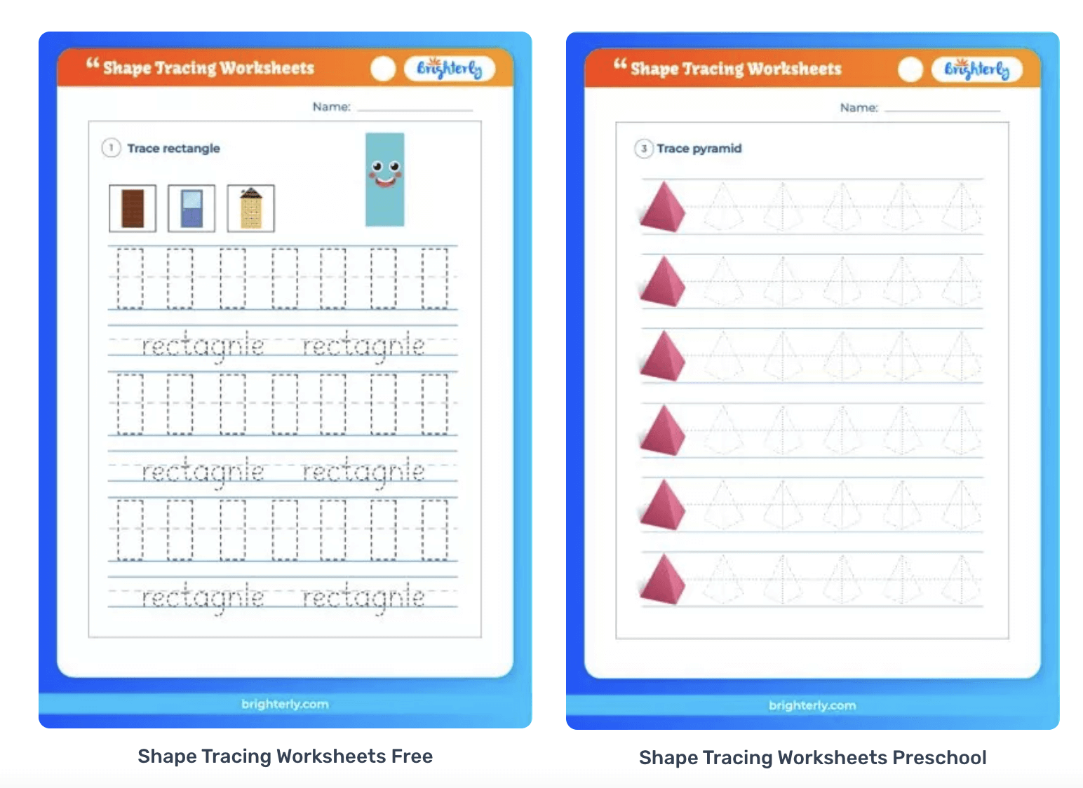 Free Shape Tracing Worksheets For Preschoolers