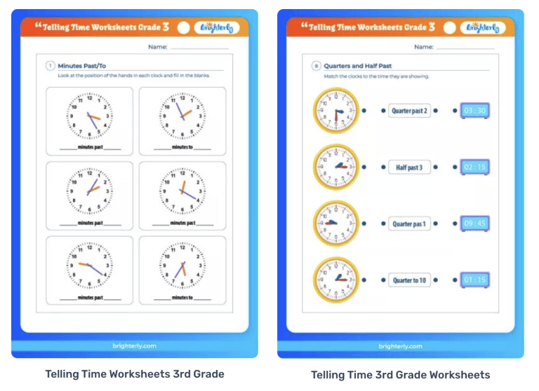 Telling Time Worksheets Grade 3