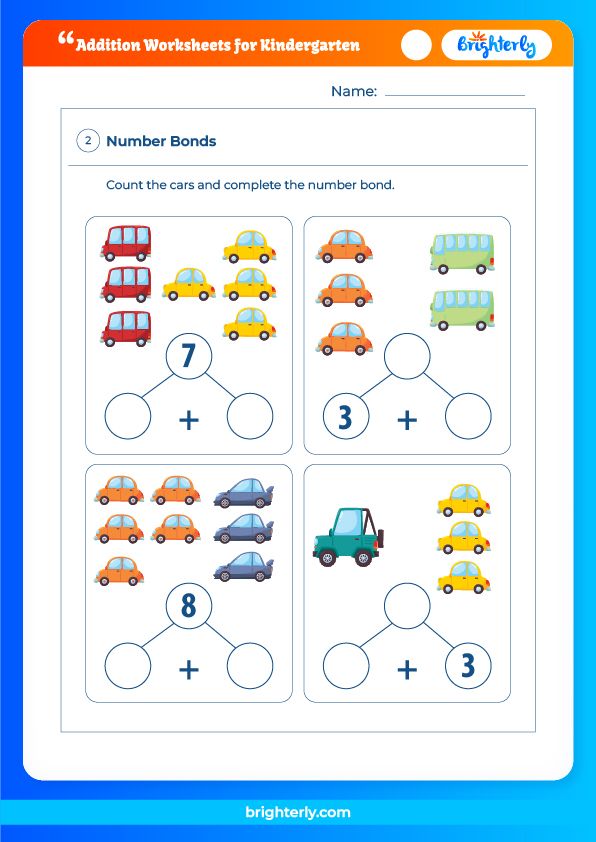 Free Printable Addition Worksheets For Kindergarten [PDFs] Brighterly