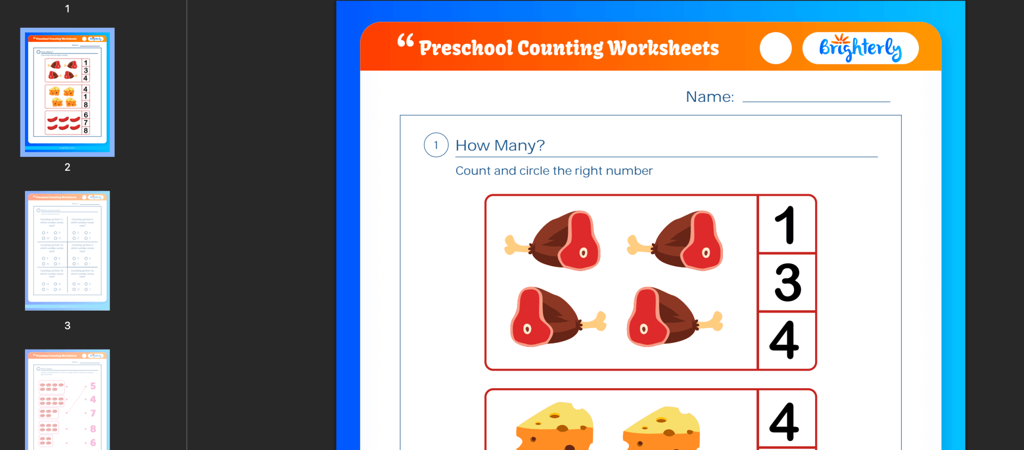Preschool Counting Worksheets [Free Download]
