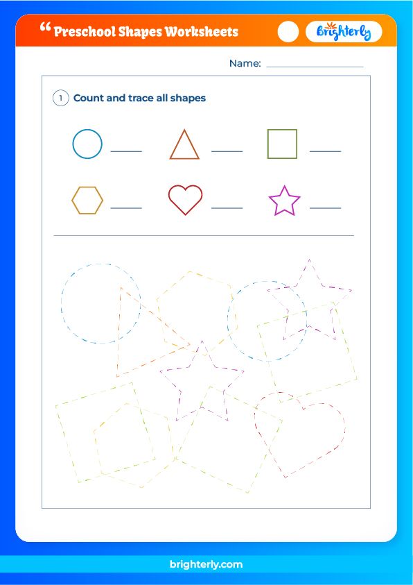 Free Printable Shapes Worksheets Preschool [PDFs] Brighterly.com
