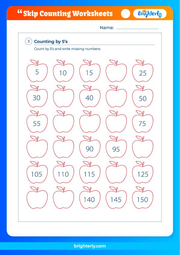 Free Printable Skip Counting Worksheets for Kids [PDFs] Brighterly.com
