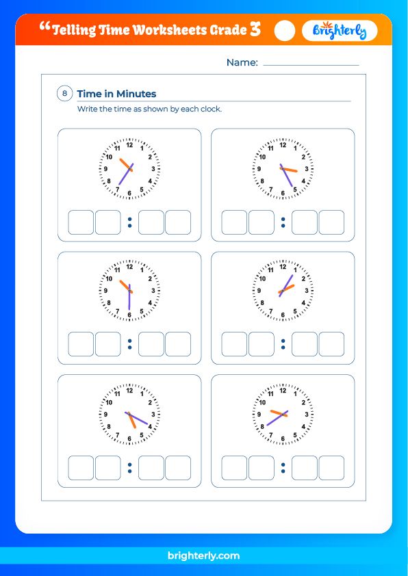 Third-Grade Time Worksheets: Grade 3 Teaching Resources for Parents
