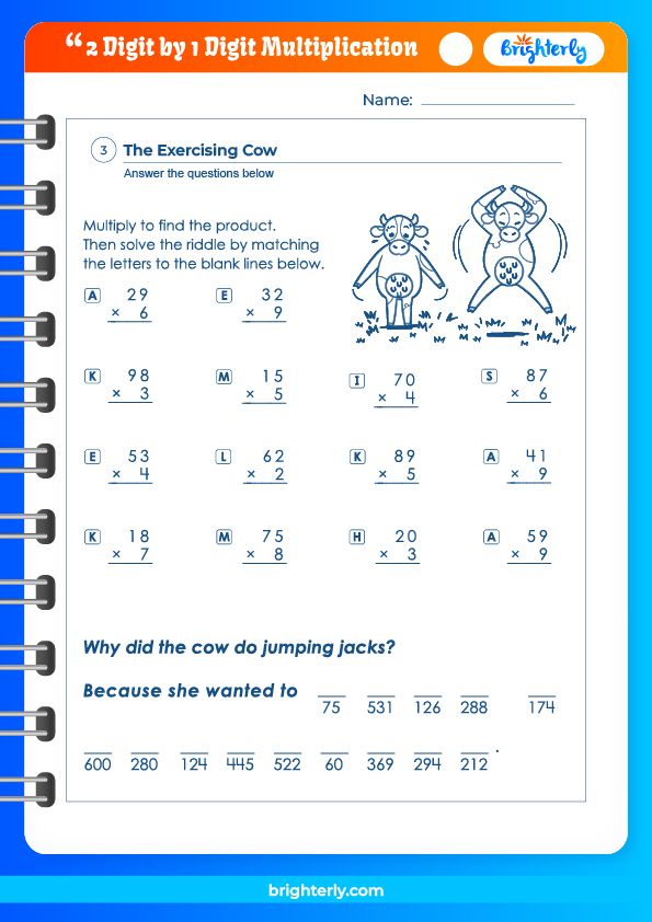 Free Printable 2 Digit By 1 Digit Multiplication Worksheets [PDFs ...