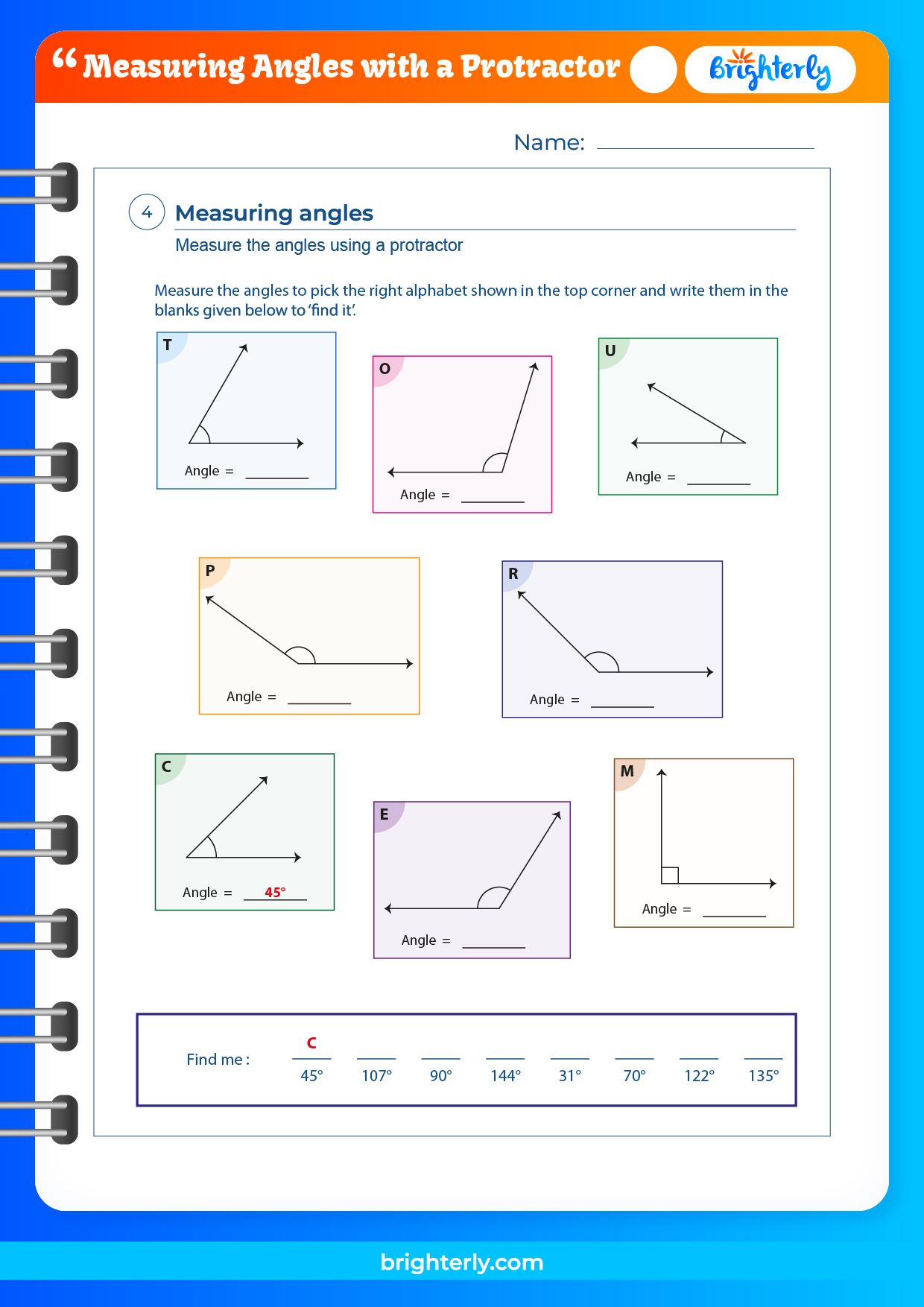 Free Measuring Angles With A Protractor Worksheets [PDFs] Brighterly