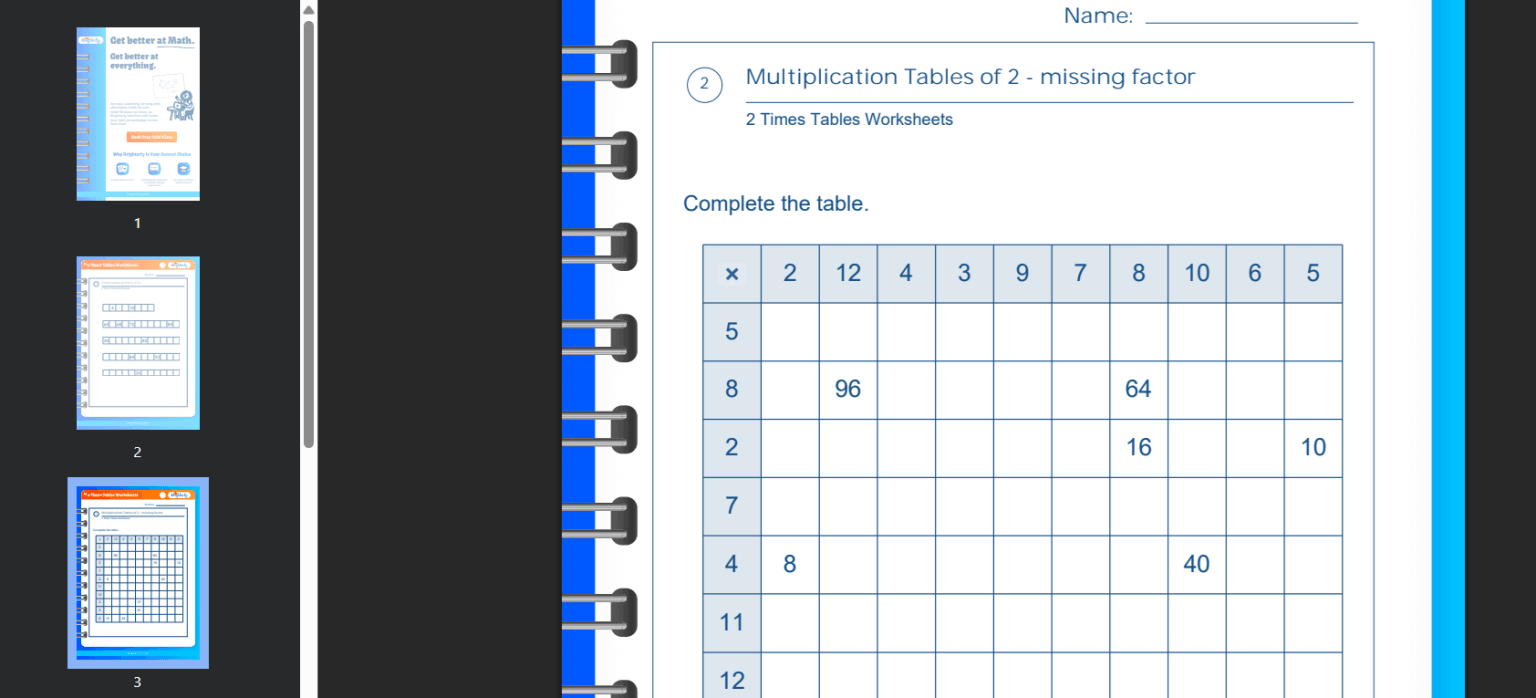 2 Times Tables Worksheets [Free Download]