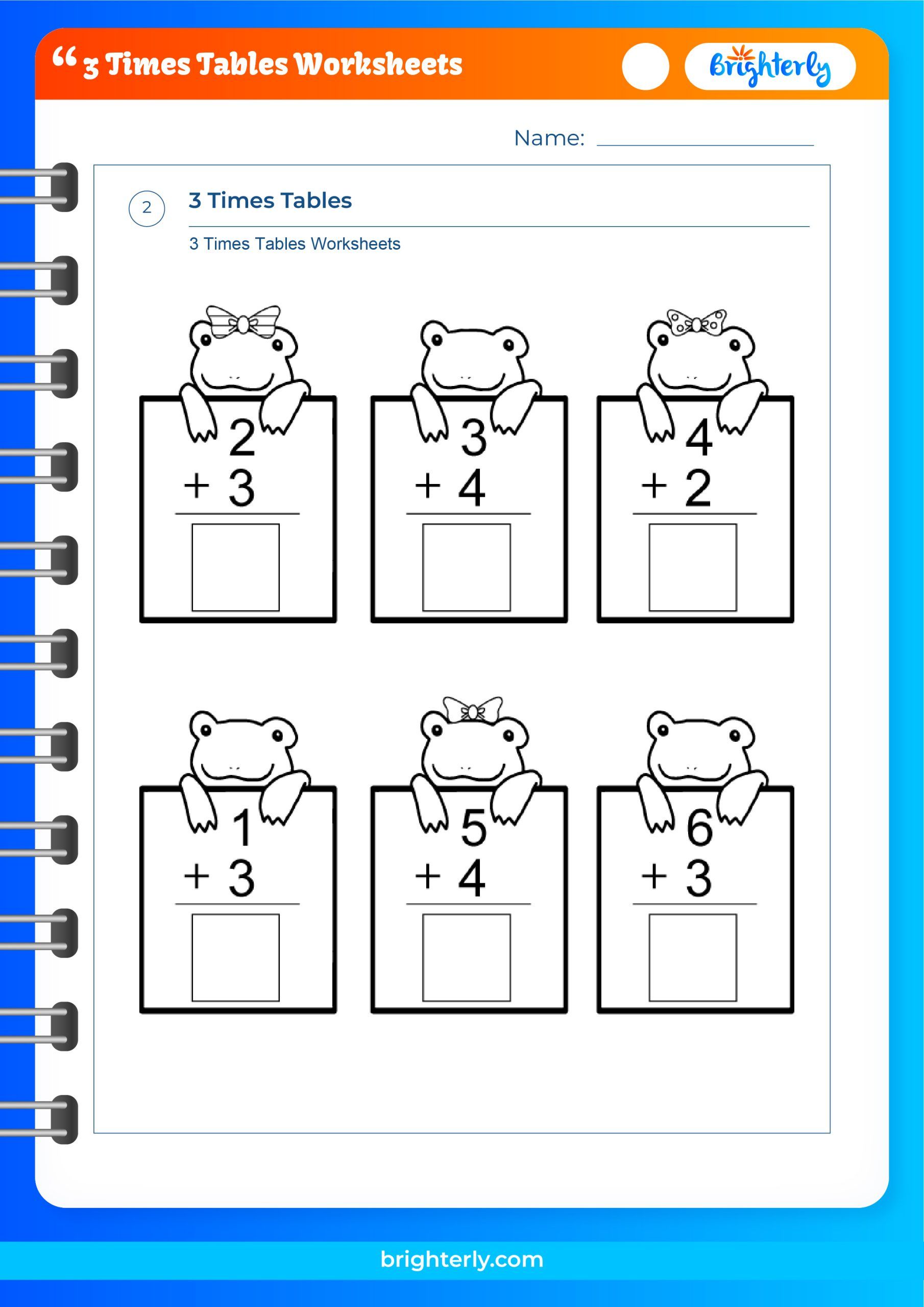Free & Printable 3 Times Tables Worksheets for Kids [PDFs]