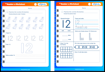 Number 12 Worksheets PDF