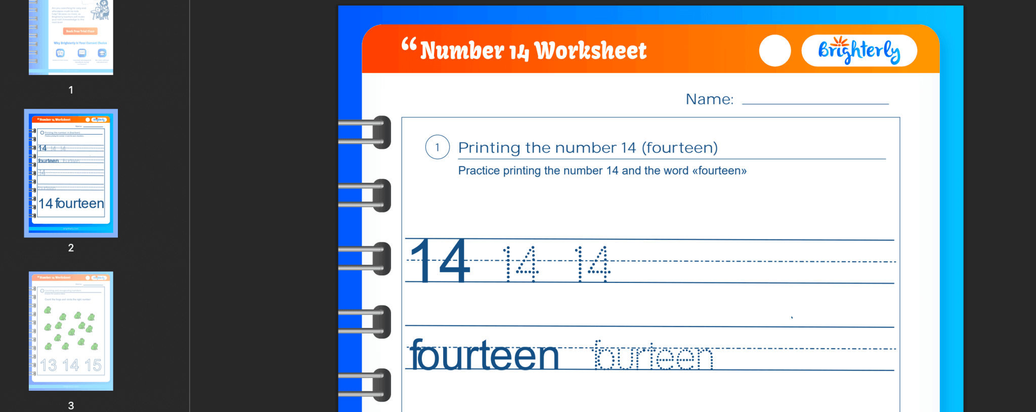 Free Printable Number 14 (Fourteen) Worksheets for Kids [PDFs]