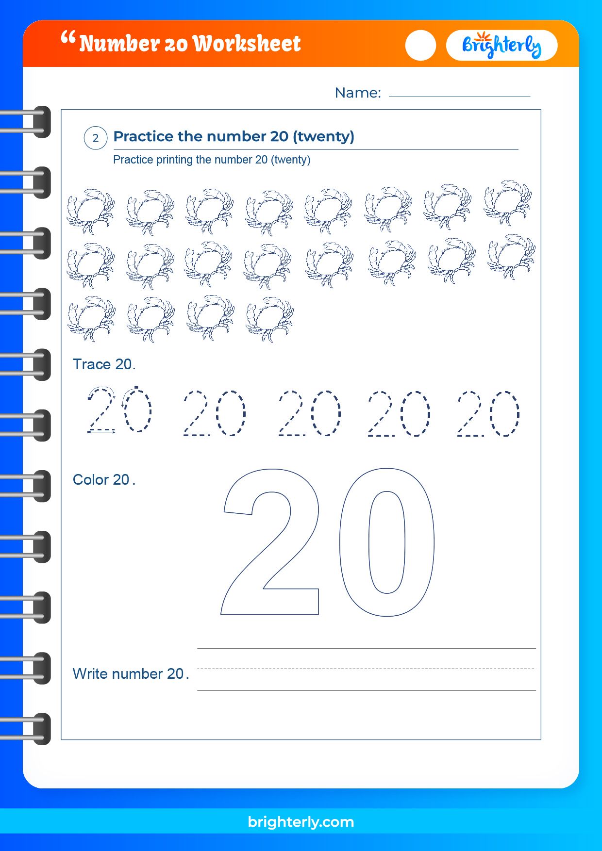 Free Printable Number 20 (Twenty) Worksheets for Kids [PDFs]