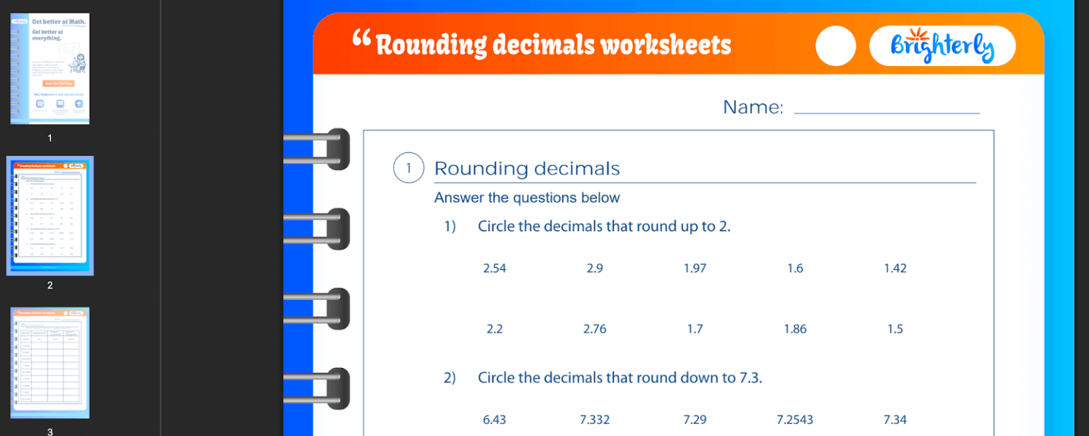Rounding Decimals Worksheets [Free Printable]