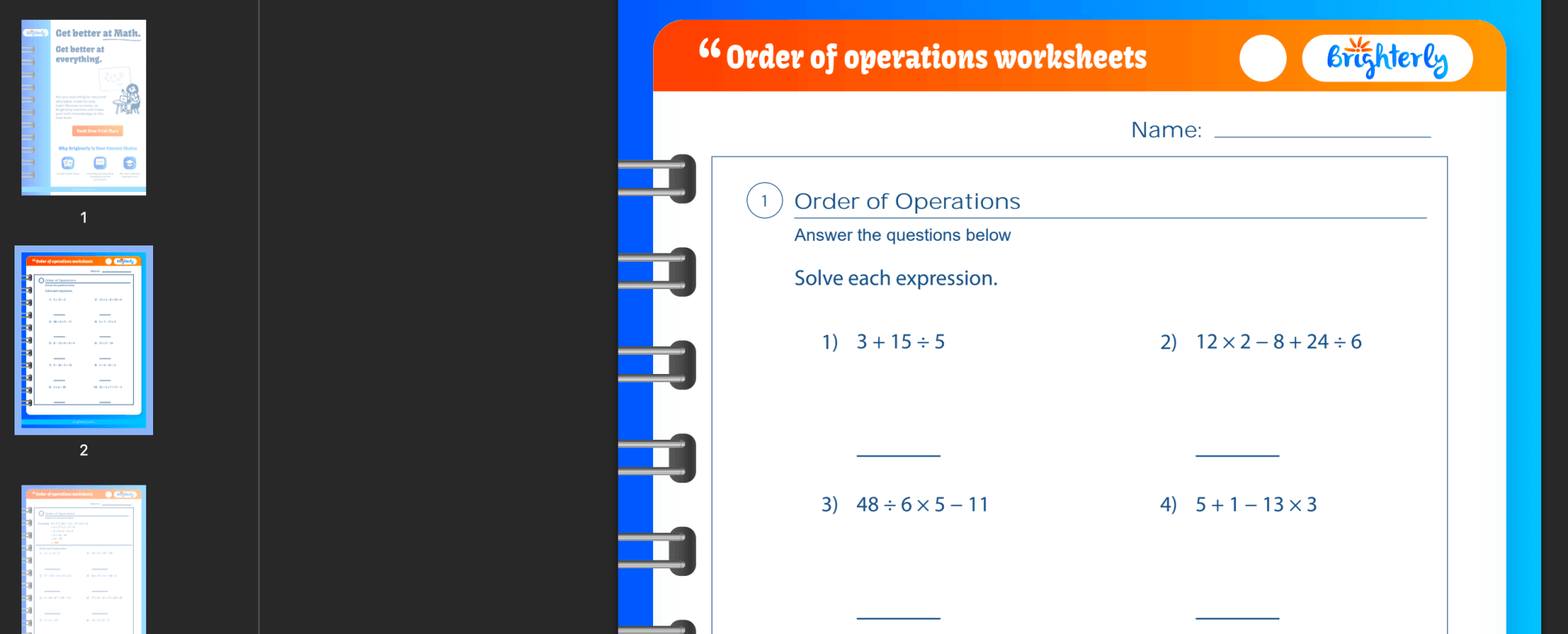 Free Printable 6th Grade Order Of Operations Worksheets [PDFs]