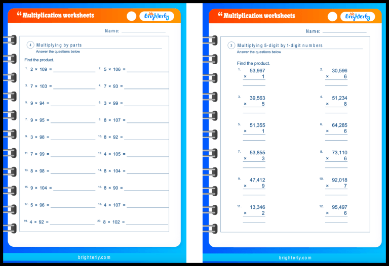 6th Grade Multiplication Worksheets PDF