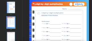 3 Digit By 1 Digit Multiplication Worksheets [Free Printable]