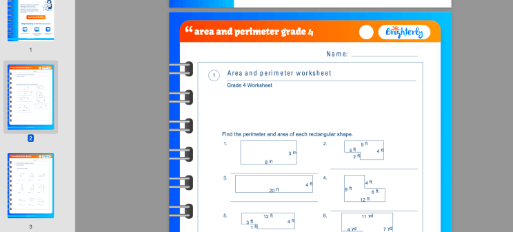 FREE Area And Perimeter Worksheets Grade 4 [PDFs] Brighterly