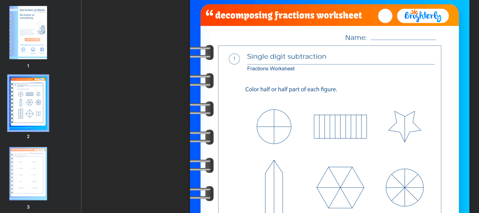 Decomposing Fractions Worksheets [Free Printable]