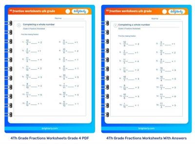 FREE Printable Fraction Worksheets 4Th Grade [PDFs] Brighterly