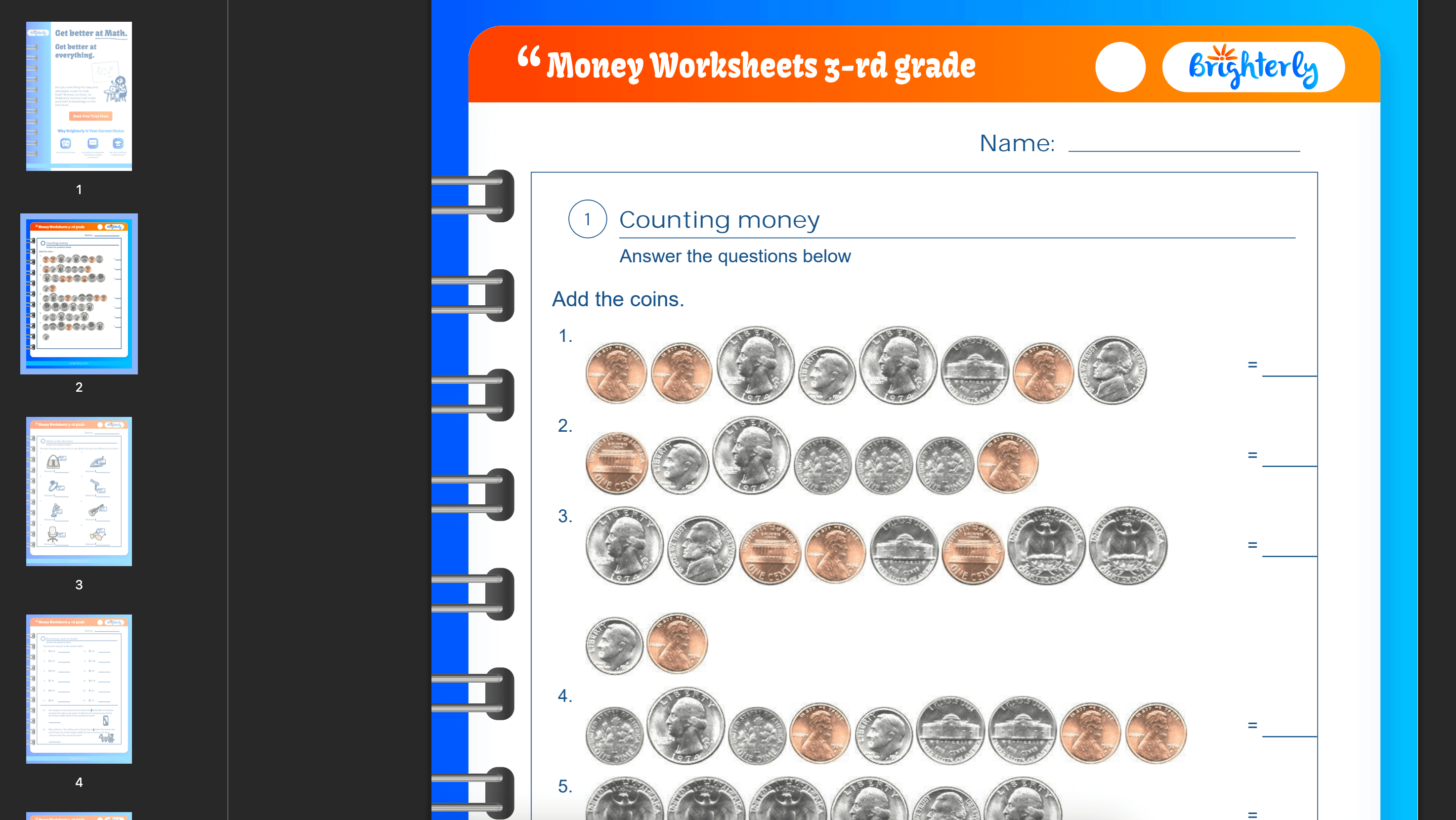 Money Worksheets 3rd Grade [Free Printable]