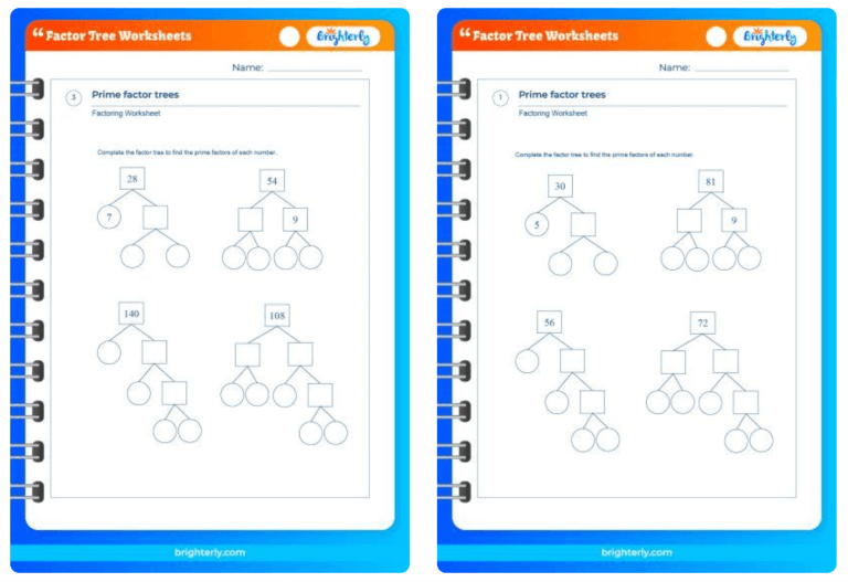 FREE Printable Factor Tree Worksheets [PDFs] Brighterly.com