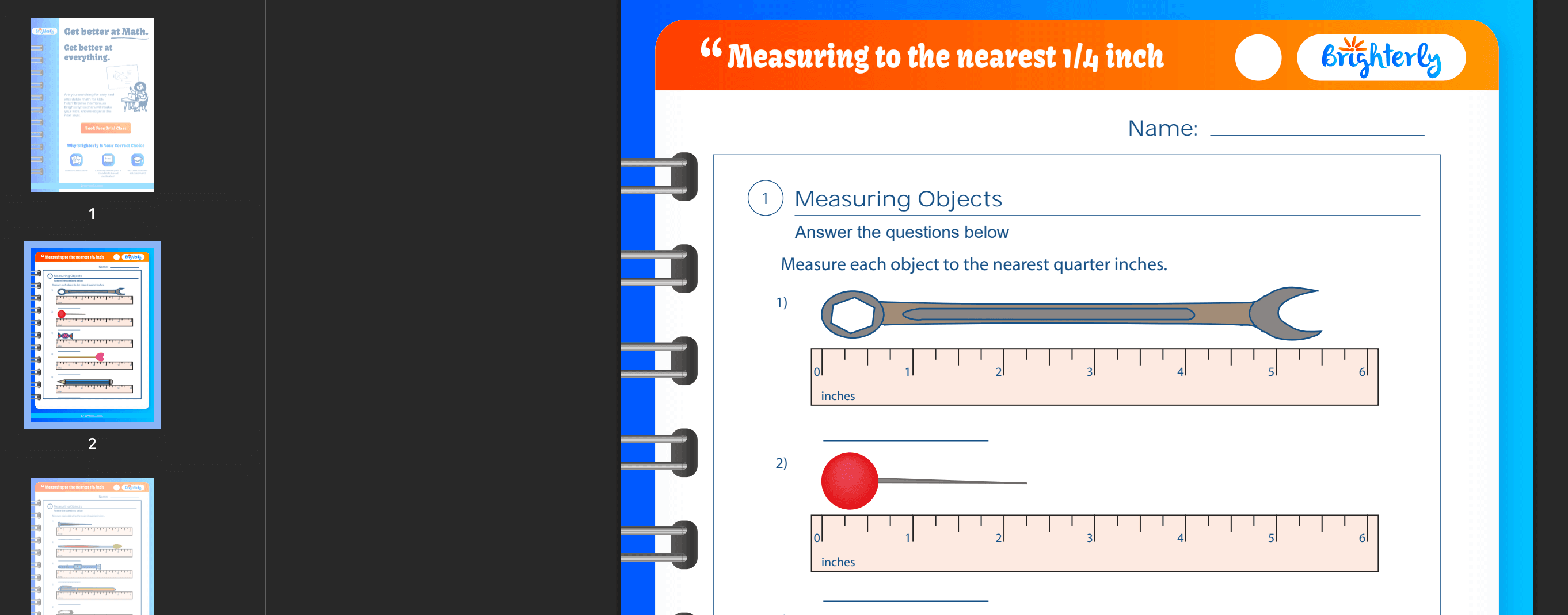 Measuring To The Nearest 1/4 Inch Worksheets [Free Printable]