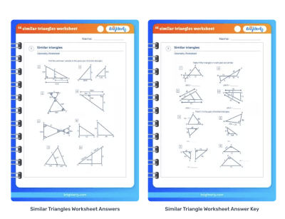Similar Triangles Worksheets