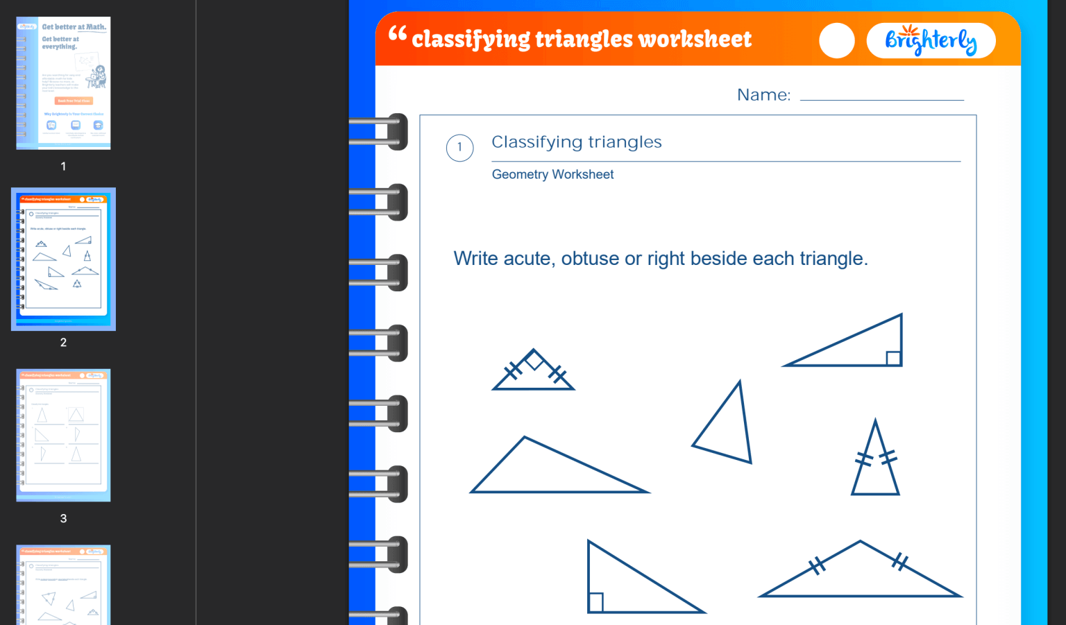 Classifying Triangles Worksheets [Free download]