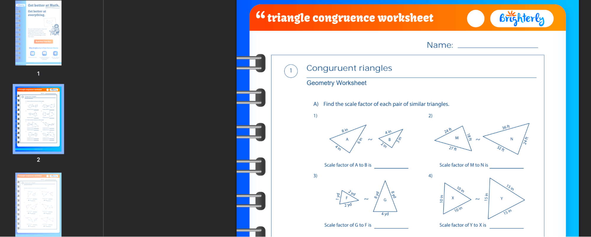Triangle Congruence Worksheets [Free Printable]