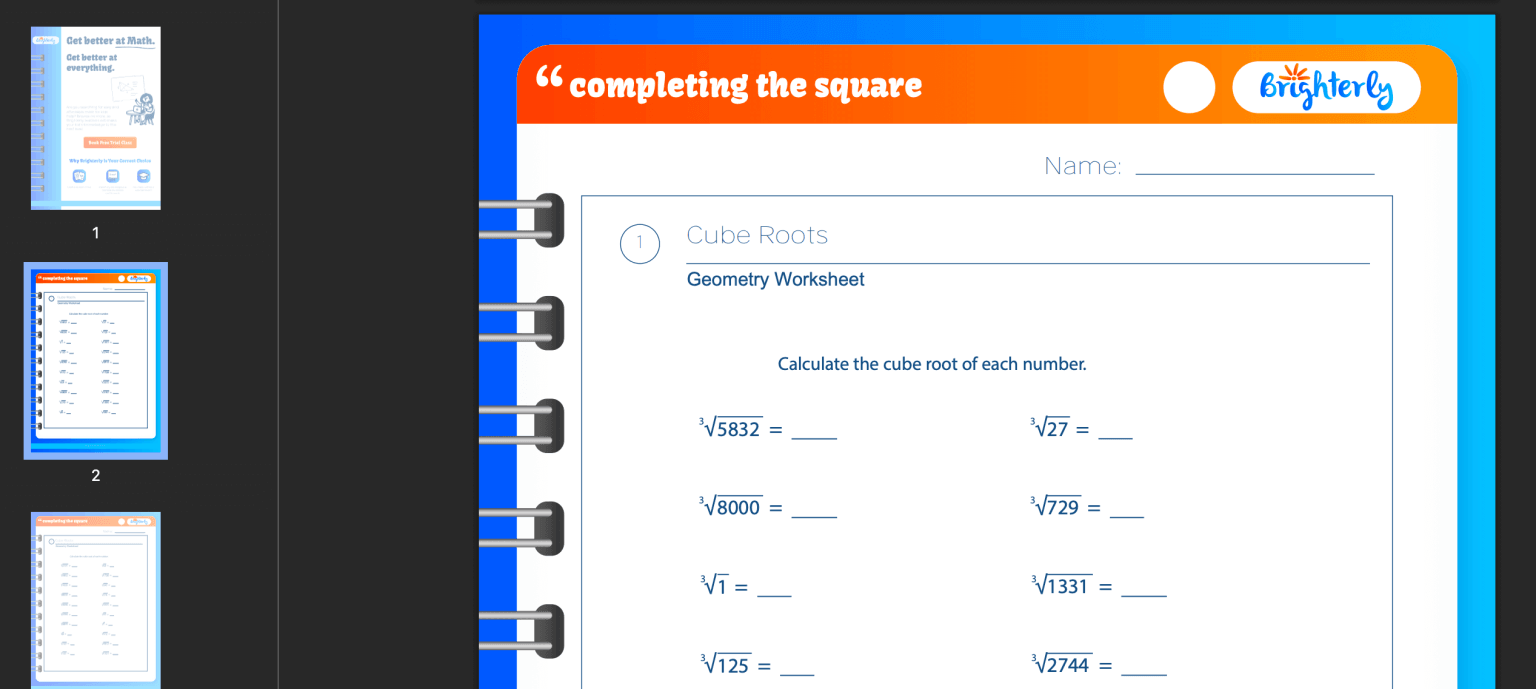 FREE Printable Cube Roots Worksheets [PDFs] Brighterly