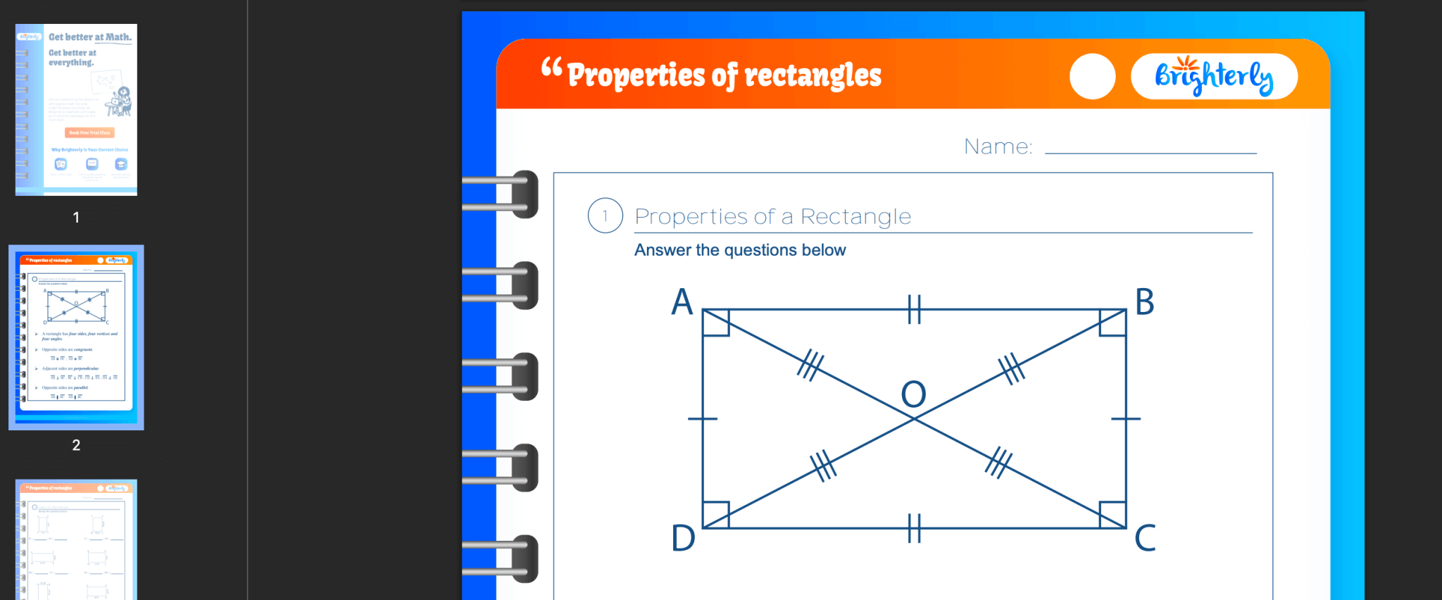 FREE Printable Properties Of Rectangles Worksheets