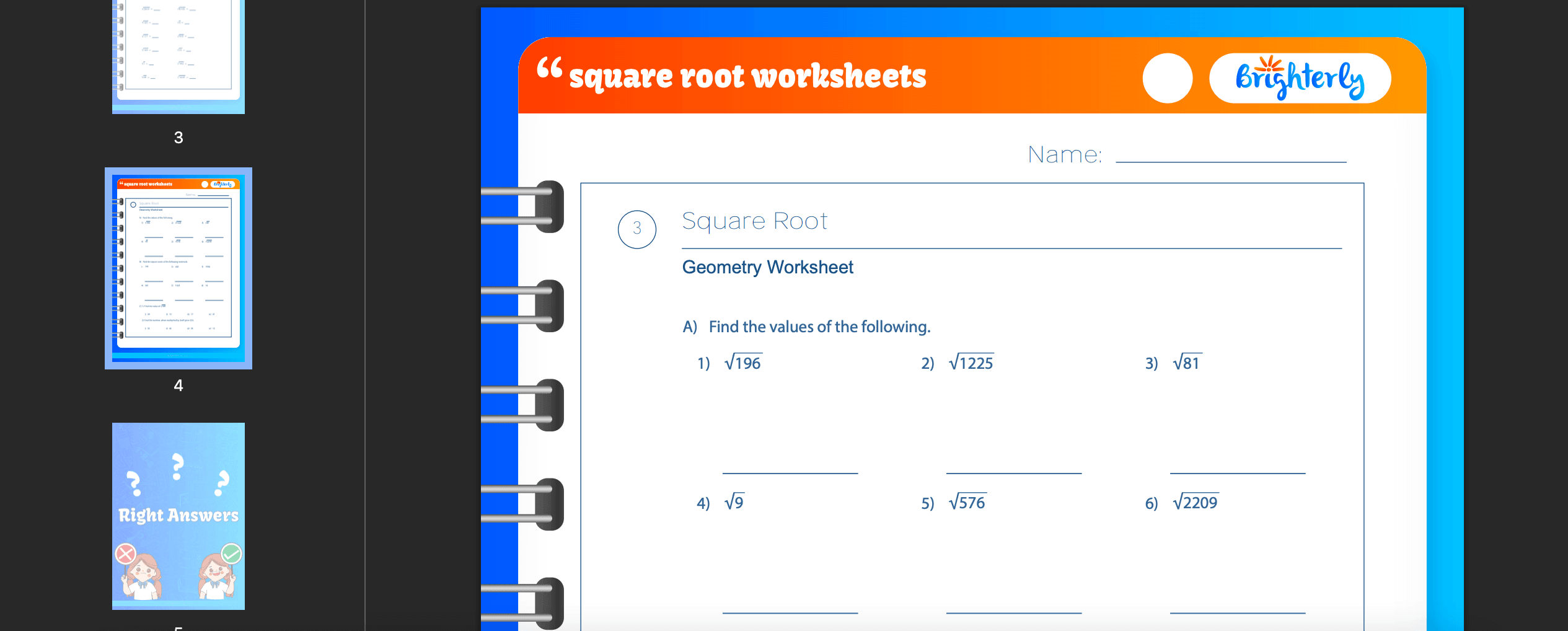 Square Root Examples For Practice Worksheets