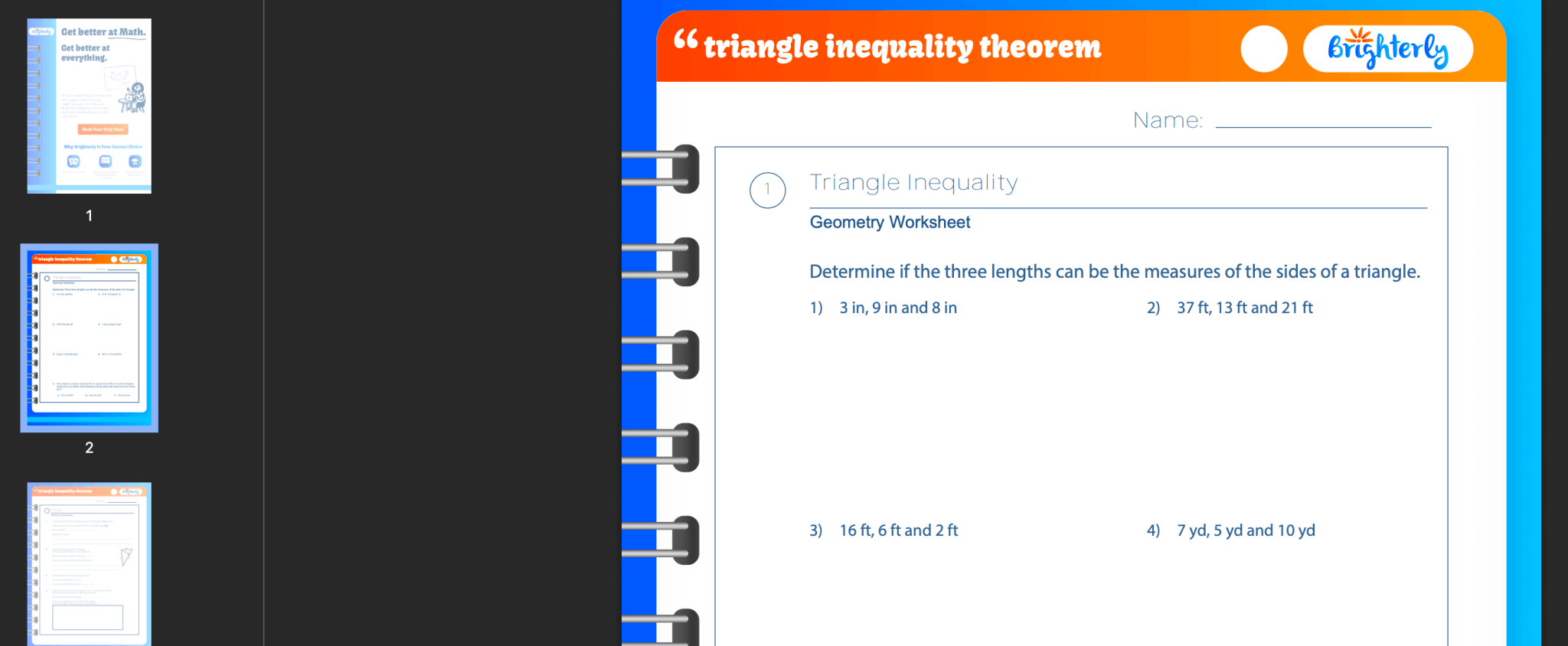 Triangle Inequalities Worksheets [Free Printable]