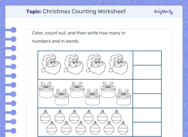 Christmas Counting Worksheets