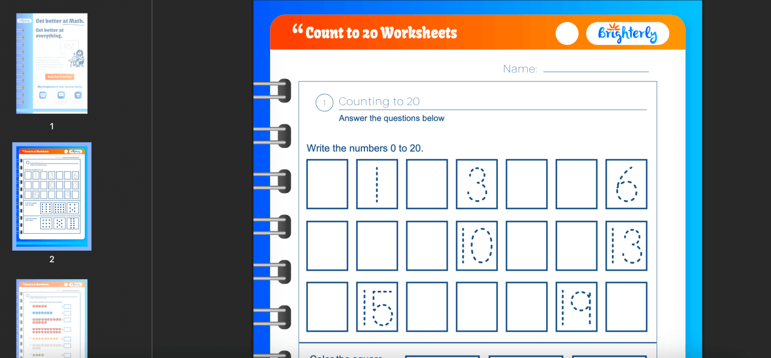 Count to 20 Worksheets [Free Printable]