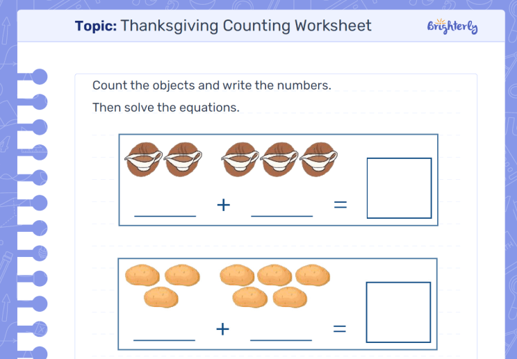 FREE Thanksgiving Counting Worksheets [PDFs] Brighterly.com