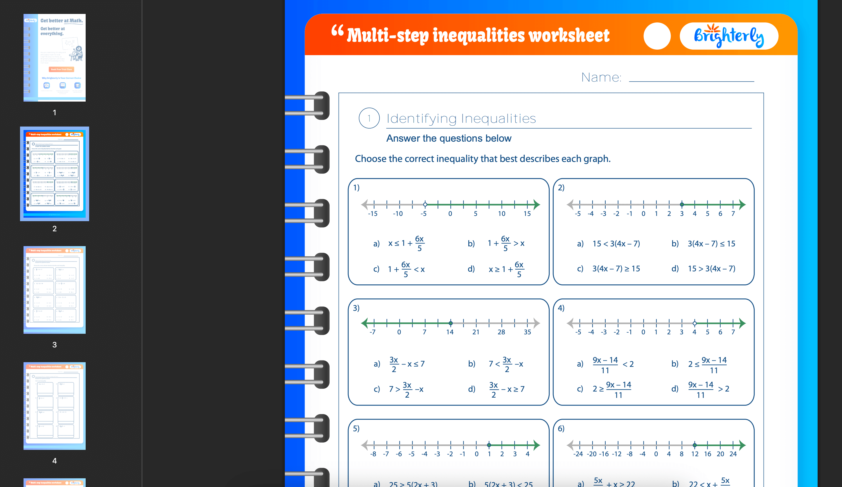Multi Step Inequalities Worksheet [Free Printable]