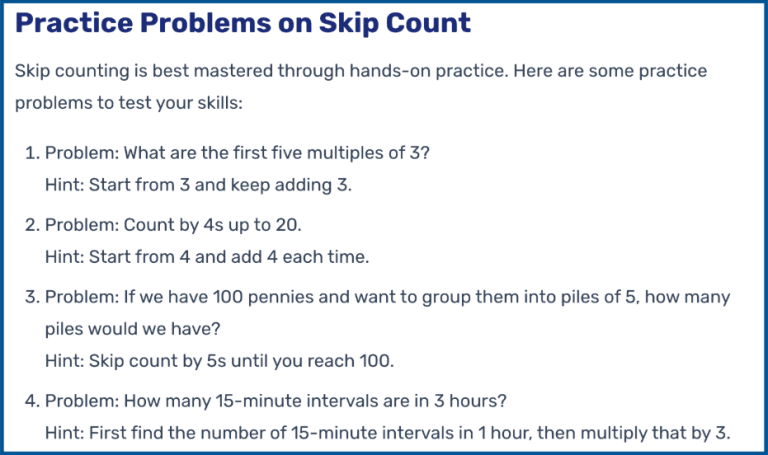 Skip Counting by 4 Worksheets