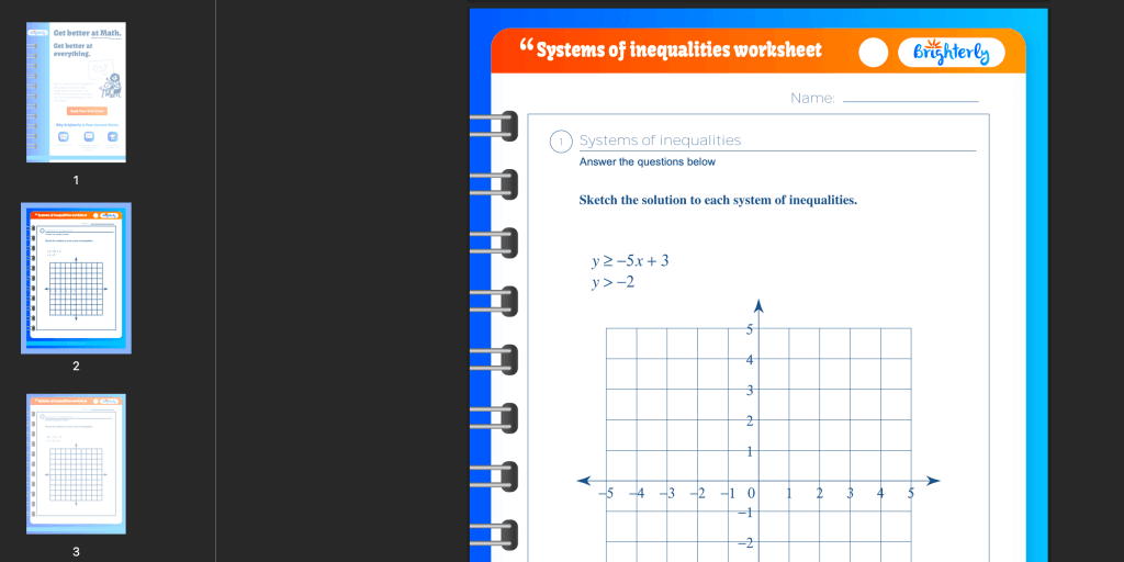 Systems of Inequalities Worksheet [Free Download]
