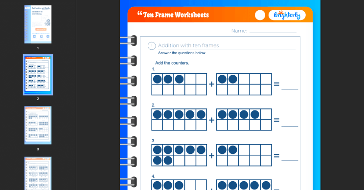 Ten Frame Worksheets [Free Printable]