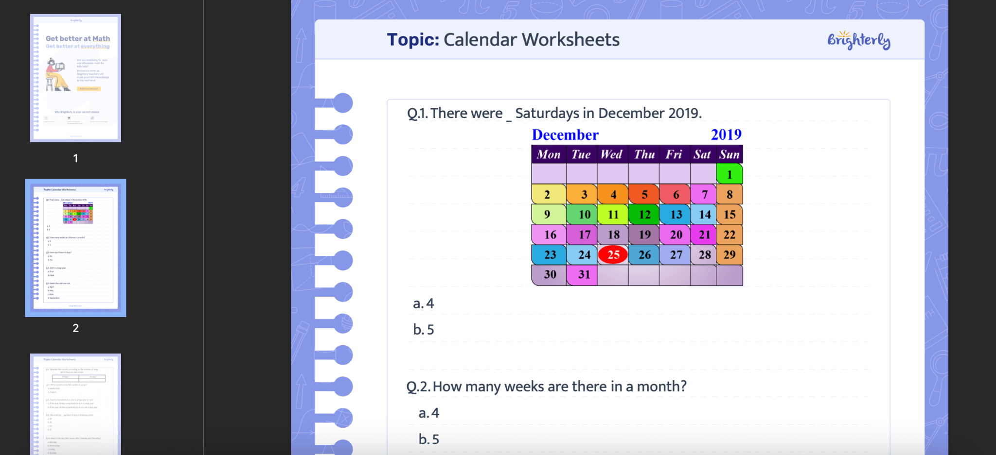 Calendar Worksheets [Free Printable]