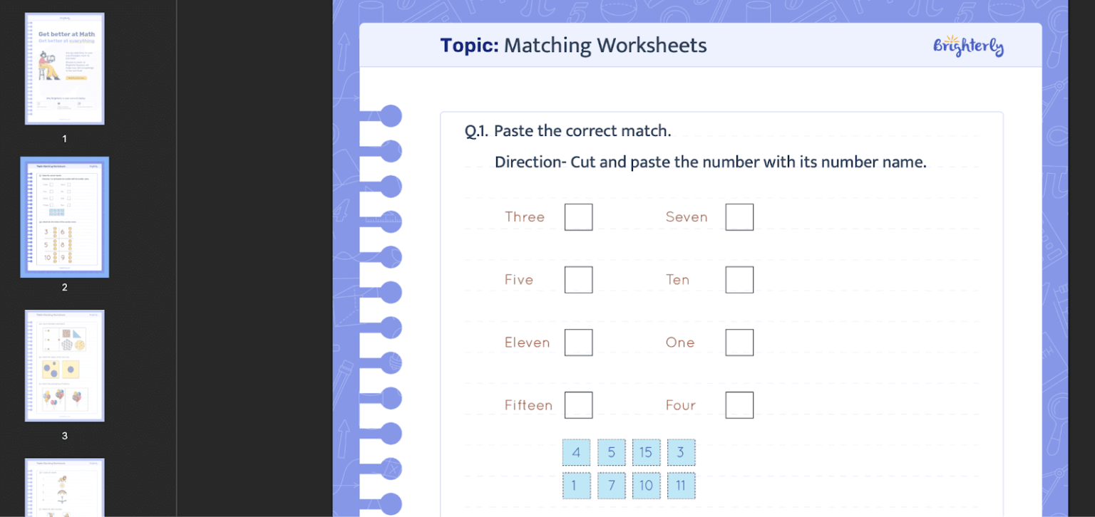 Matching Worksheets [Free Printable]