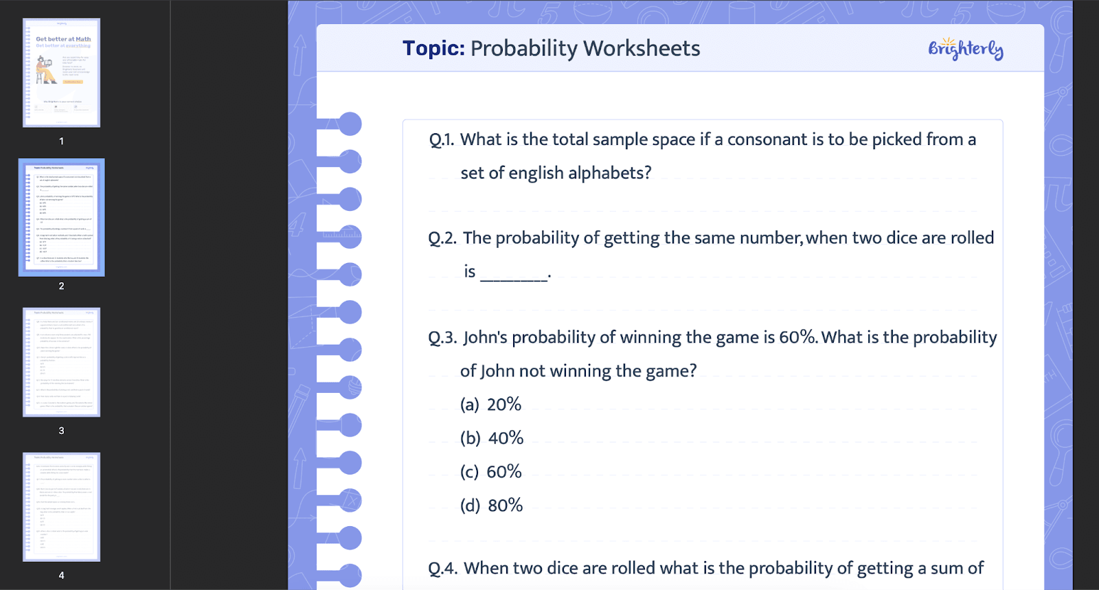Probability Worksheets [Free Printable]