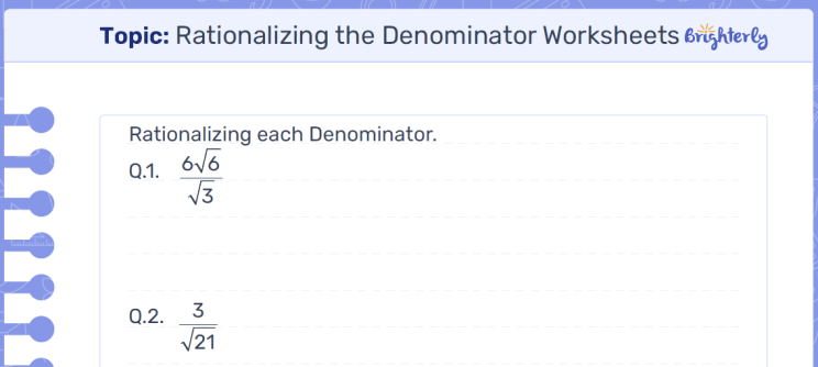 FREE Rationalizing the Denominator Worksheets [PDFs] Brighterly.com
