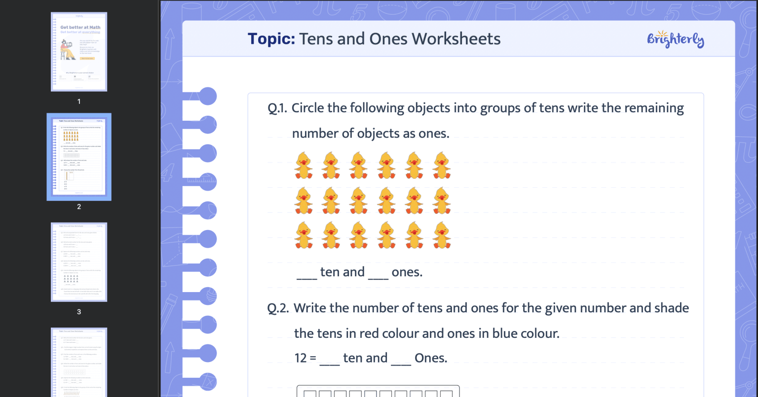 Tens and Ones Worksheets [Free Printable]